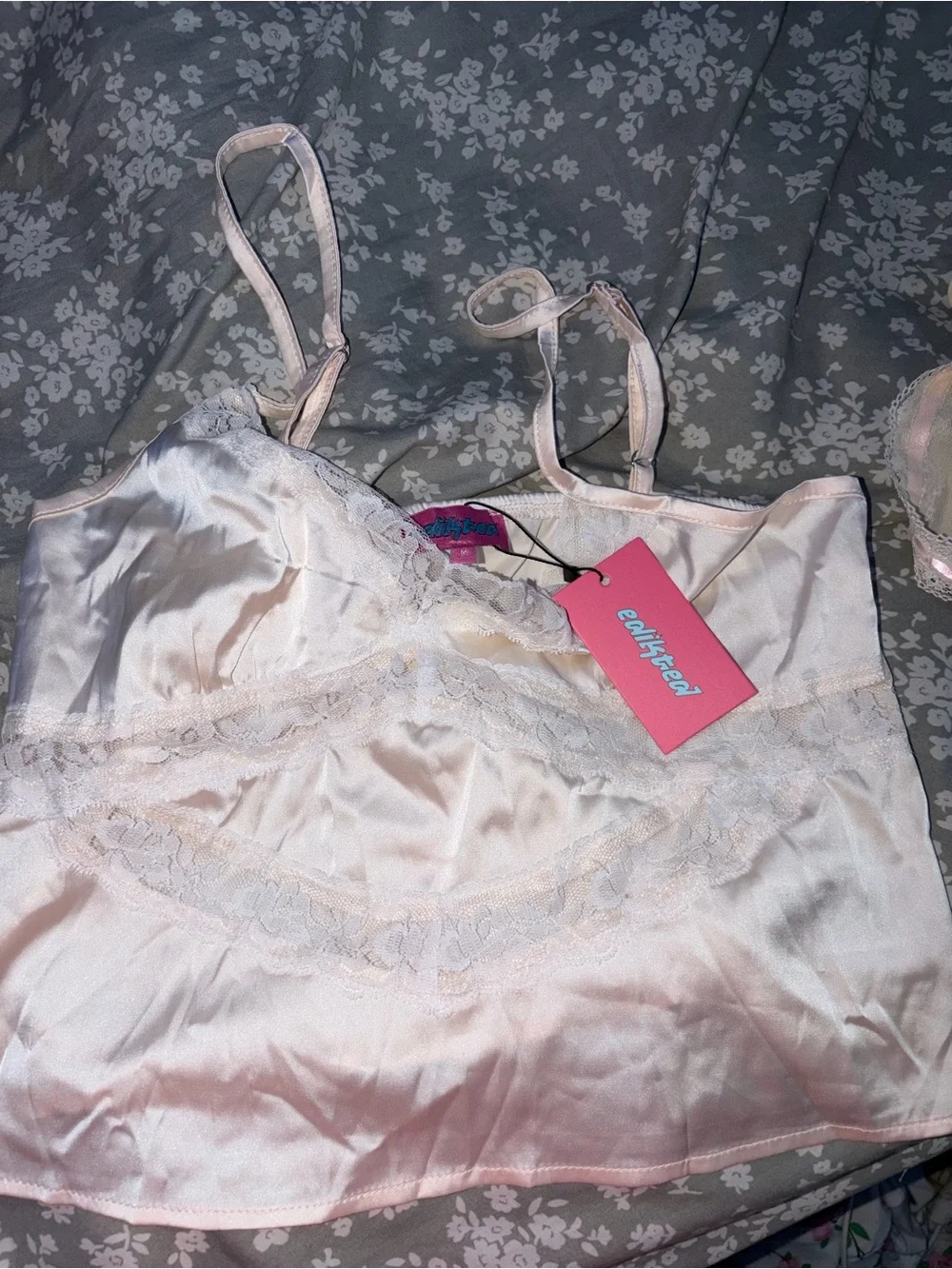 Edikted | Tops | Edikted Tamar Satin Lacetrim Cami | Poshmark